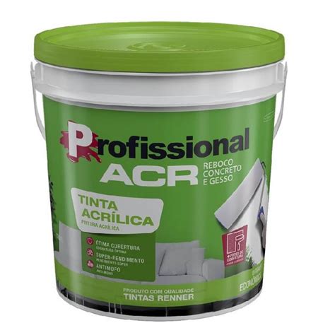 Tinta Acrílica Profissional Acr Econômica Branco L Renner