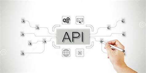 Api Connection Concept With Hand Drawing On White Background Stock Illustration Illustration
