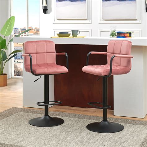 Duhome Elegant Lifestyle Velvet Bar Stools With Back Set Of 2