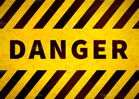 Danger Sign Old Warning Plate Illustrations ~ Creative Market