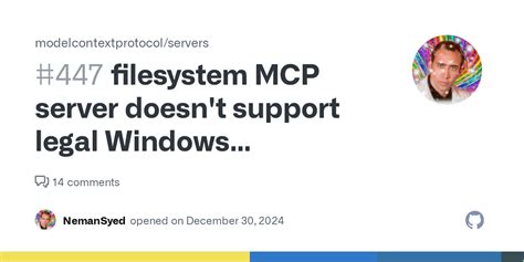 filesystem mcp server doesn t support legal windows pathnames in claude