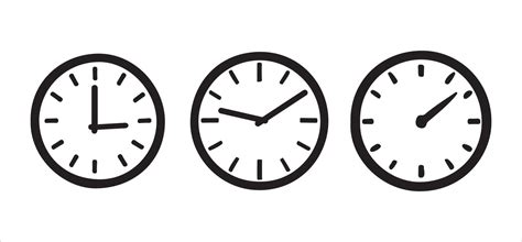 Three Simple Clock Face Illustrations Showing Different Times 54029672