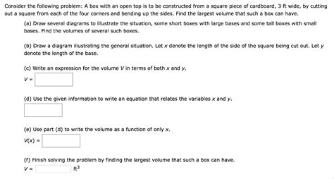 Solved Consider The Following Problem A Box With An Open Chegg Com