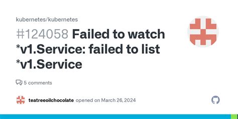 Failed To Watch V1service Failed To List V1service · Issue 124058