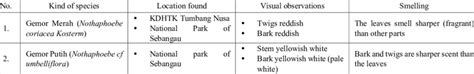 Species Of Gemor And Its Characteristic Download Table