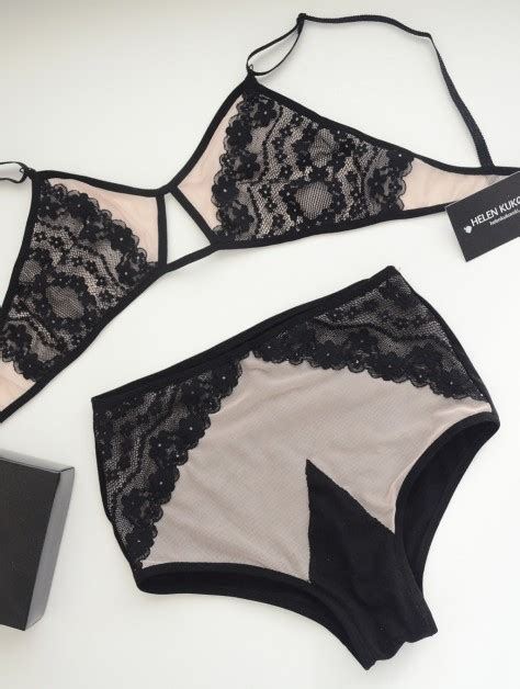 High Waisted Sheer Panties With Black Lace