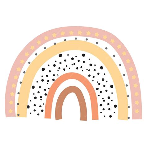 Premium Vector Boho Rainbows Cute Set In Pastel And Earthy Colors