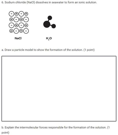 Solved Sodium Chloride Nacl Dissolves In Seawater To Chegg
