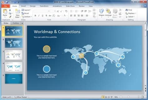 Editable World Map Templates For PowerPoint