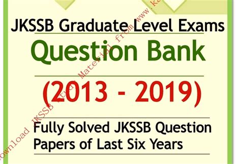 Fully Solved Jkssb Question Papers Of Last Six Years Download Pdf Here