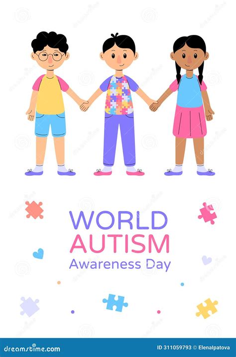 World Autism Awareness Day Banner Stock Vector Illustration Of