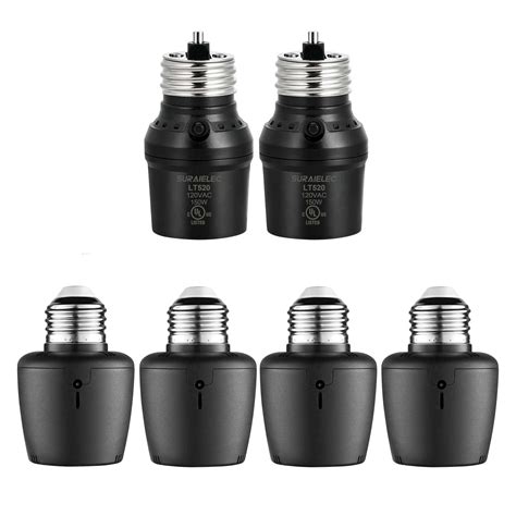 Suraielec Light Sensor Socket Dusk To Dawn Sensor E26 E27 Light Bulb Socket Adapter