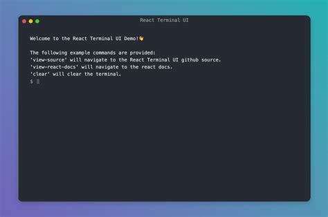 React Terminal Ui Terminal Component Made With Reactjs