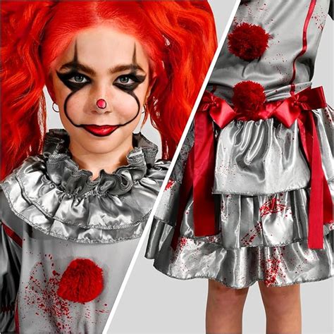 Spooktacular Creations Halloween Scary Jester Clown Costume For Girls