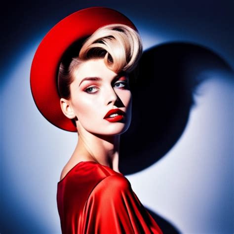 Premium Ai Image Young Woman Modeling With Red Dress On Dynamic