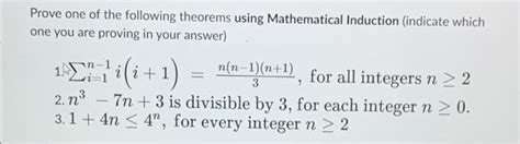 Solved Prove One Of The Following Theorems Using Chegg