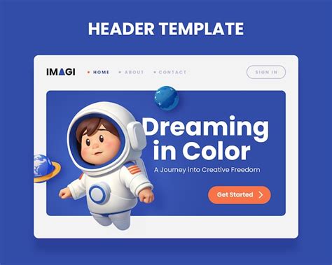 Premium Psd 3d Creative Header Template