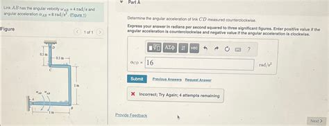 Solved Link Ab ﻿has The Angular Velocity ωab 4rads ﻿and