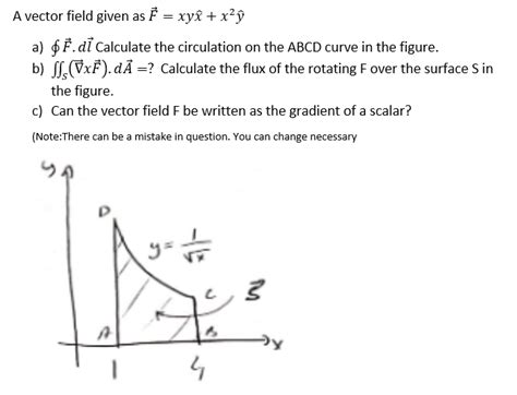 solved a vector field given as xyî x2ỹ a 7 dĩ