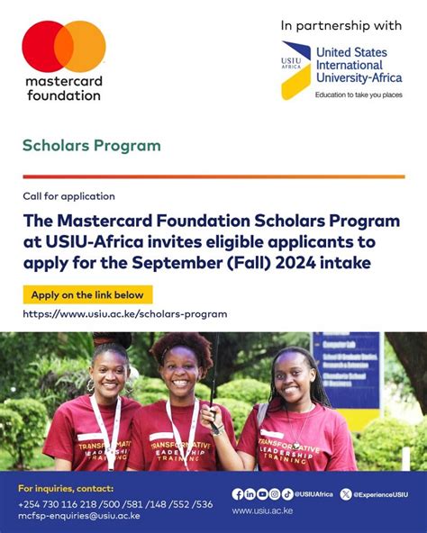 Mastercard Foundation Scholarship At Usiu Africa 2024