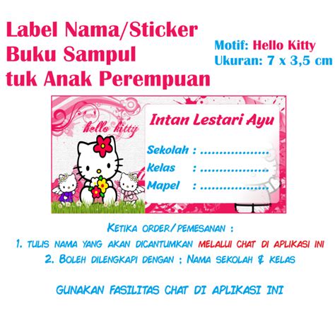 Stiker And Label Peralatan Sekolah Nama Label Mata Pelajaran Dengan