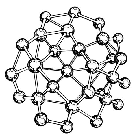 A Black And White Illustration Of A Complex Molecular Structure With 24 Atoms And Bonds
