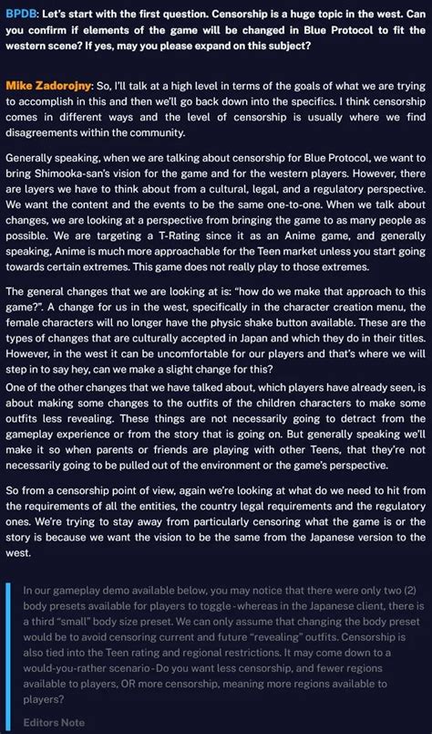 Blue Protocol In The Western Release By Amazon Will Not Have Boob