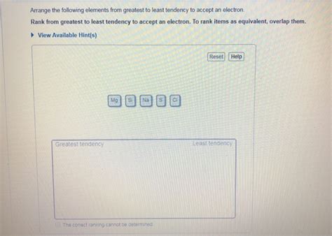 Solved Arrange The Following Elements From Greatest To Least