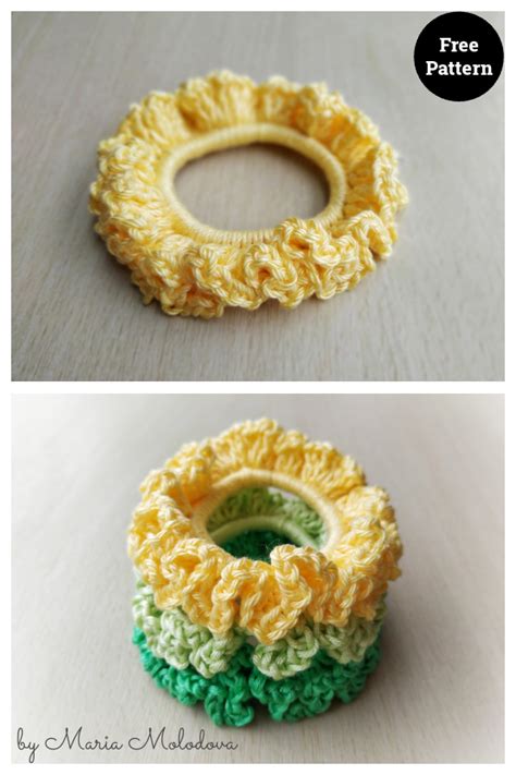 Ruffle Scrunchie Free Crochet Pattern