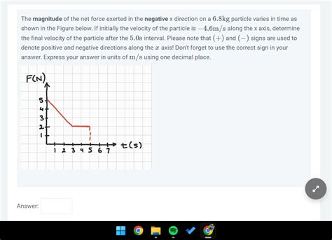 Solved The Magnitude Of The Net Force Exerted In The Chegg