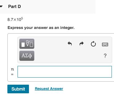 Solved Part A Express your answer as an integer ΑΣΦ Chegg com
