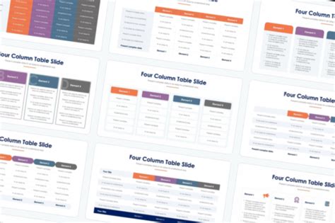 Four Column Table Slides Slideloom