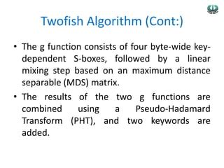 Two Fish Cipher PPTX Programming Languages Computing