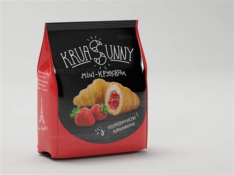 Гарний дизайн упаковки круасани Київ Україна 3d візуалізація упаковки