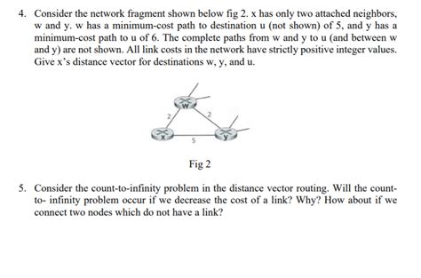 Solved 4 Consider The Network Fragment Shown Below Fig 2 X
