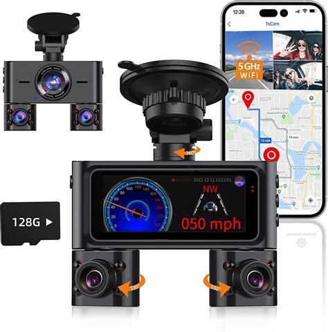 HUPEJOS V7PRO 4K Dash Cam PRO 3 Channel with 5GHz WiFi GPS, 128GB Card ...