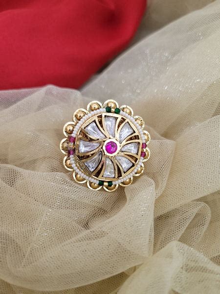 Ruby Green Ring Saj Jewellery