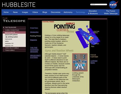amazing space hubble site pointing controls website for 9th 10th