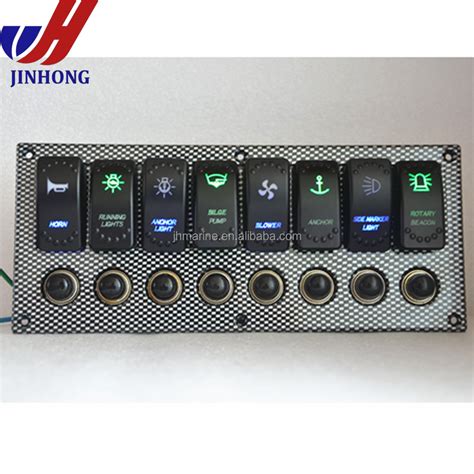 Hot Sell Ce Approved Custom Marine Rocker Switch Panel With Push Button Circuit Breakers