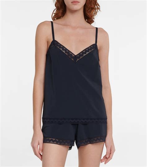 Sandra Crochet Trimmed Camisole In Black Eres Mytheresa