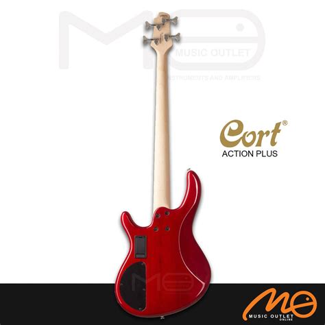 Cort Action Plus 4 String Electric Bass Trans Red