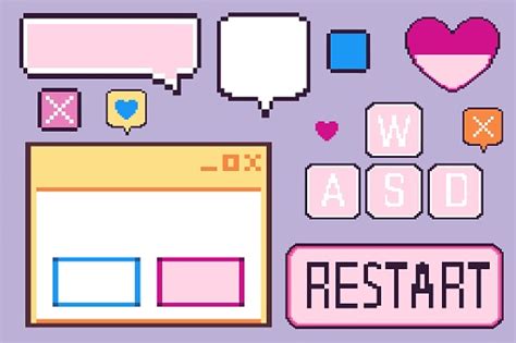 Retro Software User Interface Elements Set Stock Illustration