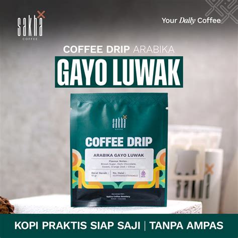 Drip Bag Coffee Arabica Gayo Luwak Kopi Arabika Instan Asli Murni