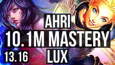 Ahri Vs Lux Mid 101m Mastery 5000 Games 15312 Legendary Na