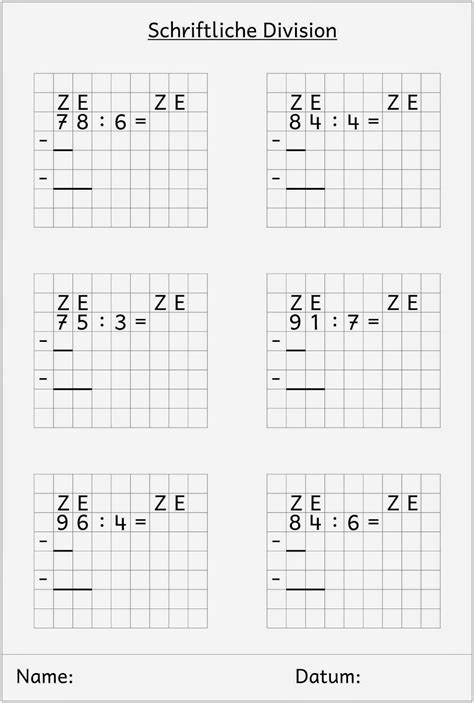 Lernstübchen Schriftliche Division Fördergruppe