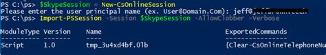 skype for business online enabling mfa for powershell sessions