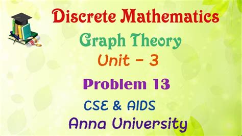 Graph Theory Discrete Mathematics Problem YouTube