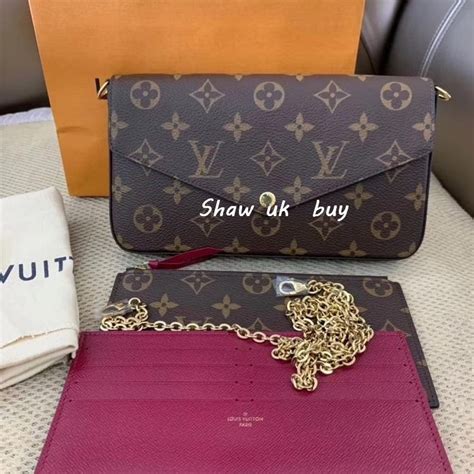 二手精品 Lv 路易威登 M61276 FÉlicie Pochette 經典 老花 帆布 鏈條包 斜背包 肩背包 女包 蝦皮購物
