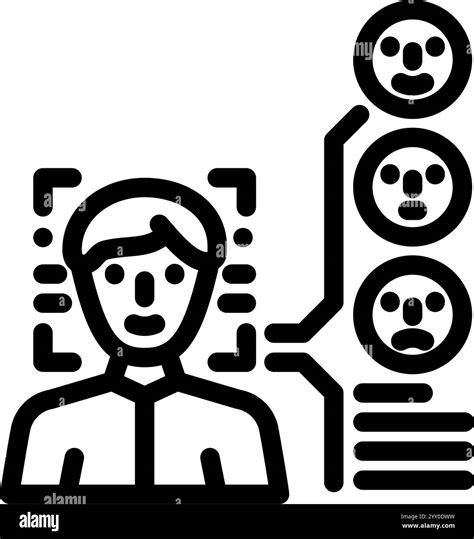 Sentiment Analysis Face Nlp Line Icon Vector Illustration Stock Vector