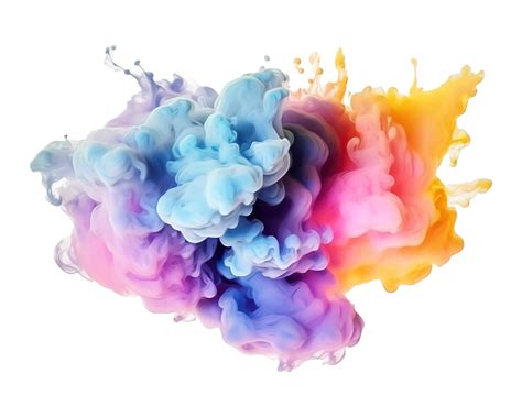 Abstract Colorful Pastel Color Cloud On Transparent Background